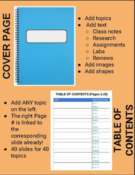 Digital Notebook For Any Subject (40 Pages - Google Slides) – Roombop