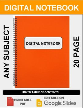 Digital Notebook For Any Subject (20 Pages - Google Slides) – Roombop