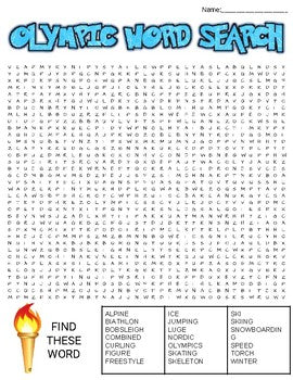 Winter Olympic Word Search: 3 Difficulties – Roombop