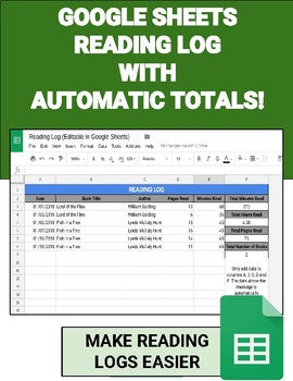 Digital Reading Logs (Editable in Google Sheets) – Roombop