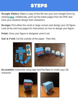 3D Figure Activity (Editable in Google Slides) Distance Learning – Roombop