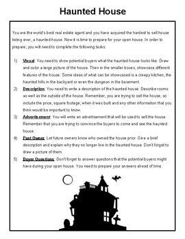 Haunted House Real Estate: Writing Activity (Edit in Google Slides ...