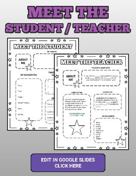 Meet the Student/Teacher (Editable in Google Slides) – Roombop