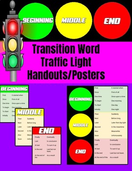 Transition Word Traffic Light Handouts/Posters – Roombop