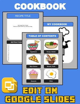 Cookbook Template (Editable in Google Slides) Distance Learning – Roombop