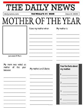 Mother's Day Newspaper (Editable in Google Slides) – Roombop