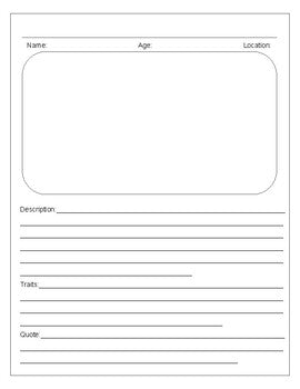 Customizable Character Trading Cards For Any Literature (Editable Goog ...