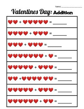 Valentines Day Kindergarten Math – Roombop