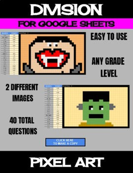 Halloween - Digital Pixel Art, Magic Reveal - DIVISION - Google Sheets ...