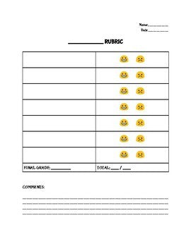 Emoji Rubric Template Editable in Google Docs – Roombop