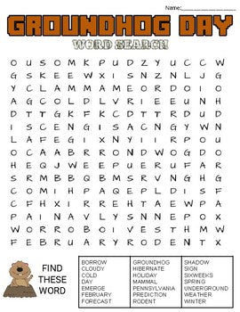 Groundhog Day Word Search: 3 Difficulties – Roombop