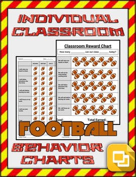 Football Individual & Classroom Behavior Chart (Editable on Google Sli ...