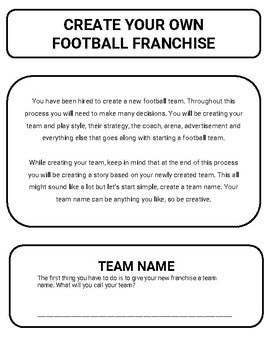 Football: Create a Team Project (Google Classroom) – Roombop