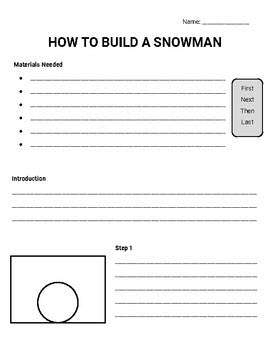 How to Build a Snowman: Procedural Writing Organizers (Editable in Goo ...