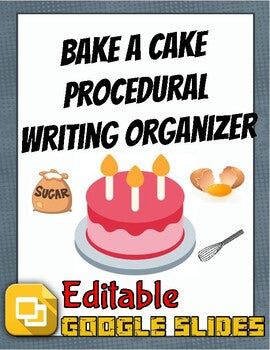 How to Bake a Cake: Procedural Writing Organizers (Editable in Google ...
